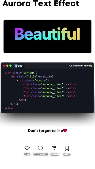 Aurora Text Effect #css #coding #Text #Website #frontenddeveloper - YouTube