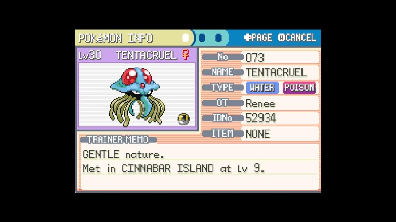 How to get Tentacruel in Pokemon FireRed - YouTube