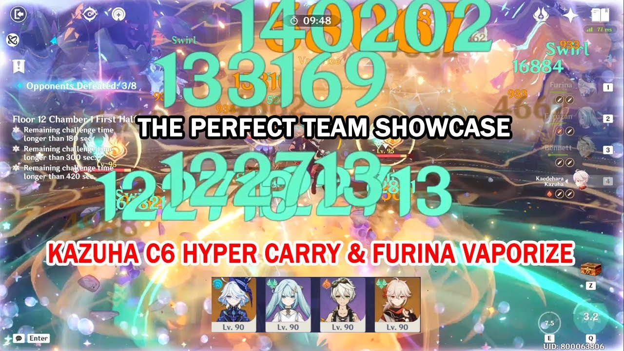 Kazuha C6 Hyper Carry 400k DMG Per E & Furina Vaporize - The Perfect ...