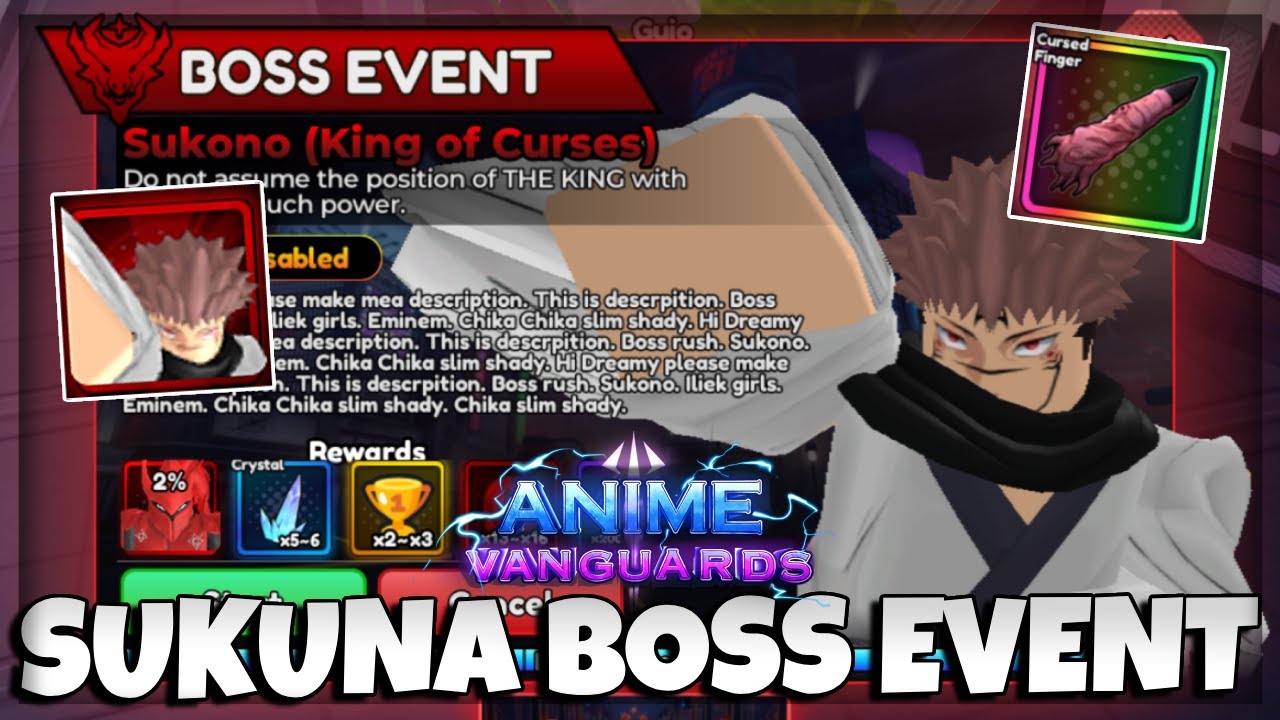 NEW Sukuna Boss Event LEAKED In Anime Vanguards?! - YouTube