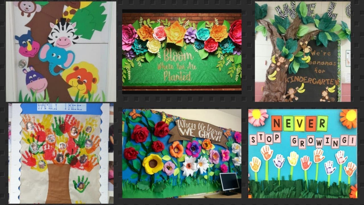 Spring school display board ideas || Spring notice board ideas for ...