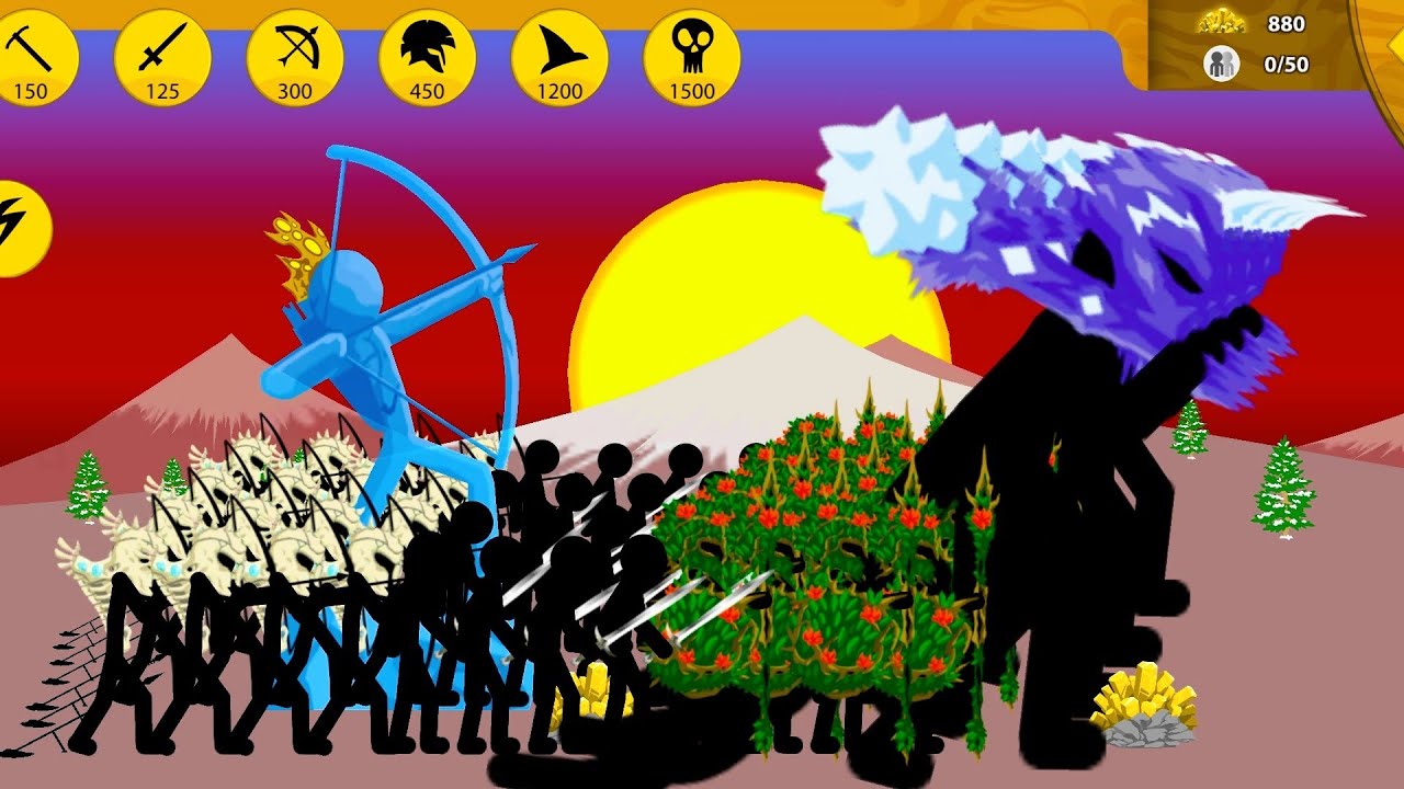 Leaf Spearton, Undead Archer, Ice Giant And Swordwrath Endless Vs All Stick War Legacy Units ...