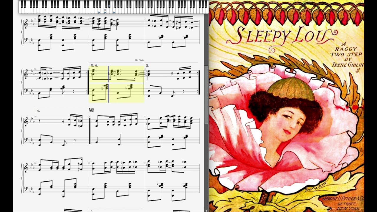 Sleepy Lou by Irene Giblin (1906, Ragtime piano) - YouTube