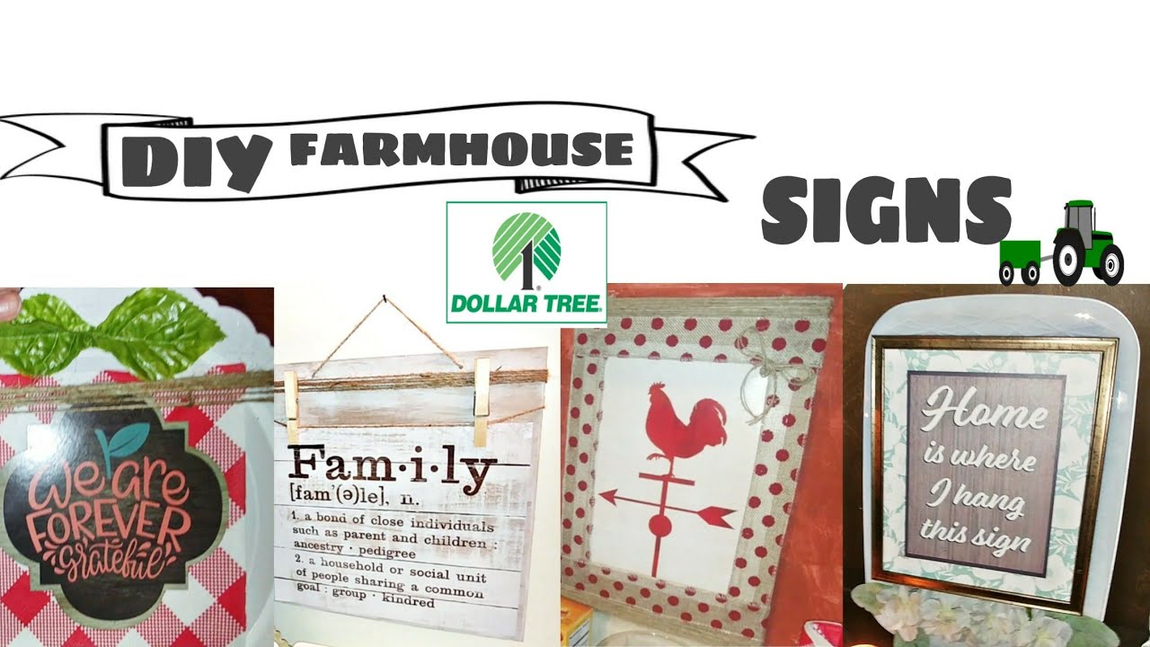 DIY 4 FARMHOUSE SIGNS USING DOLLAR TREE ITEMS! - YouTube