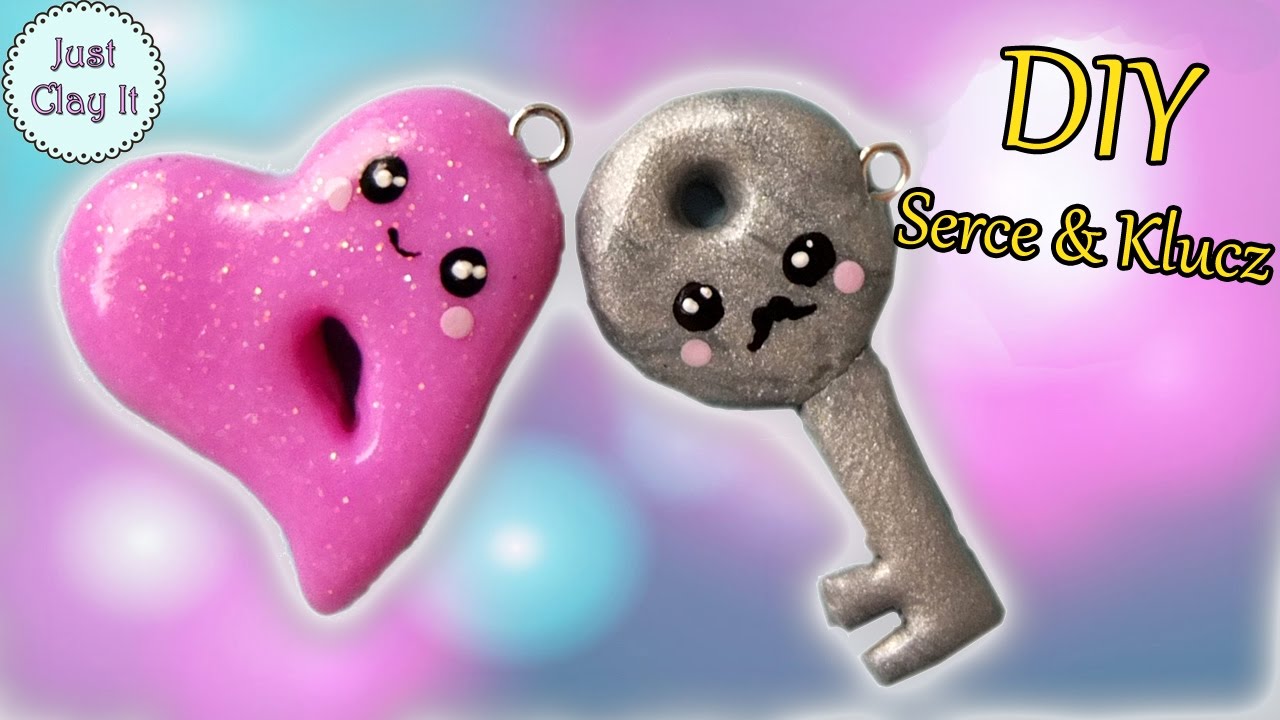 DIY ♡ Serce i klucz z modeliny tutorial / Charmsy dla najlepszych ...
