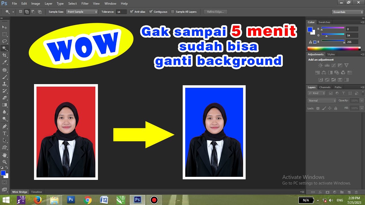 COCOK UNTUK PEMULA Cara Mengganti Warna Background Pas Foto di ...