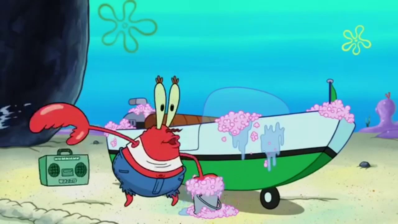 Spongebob Squarepants Mr Krabs Washes His Boat Youtube Spongebob Hot