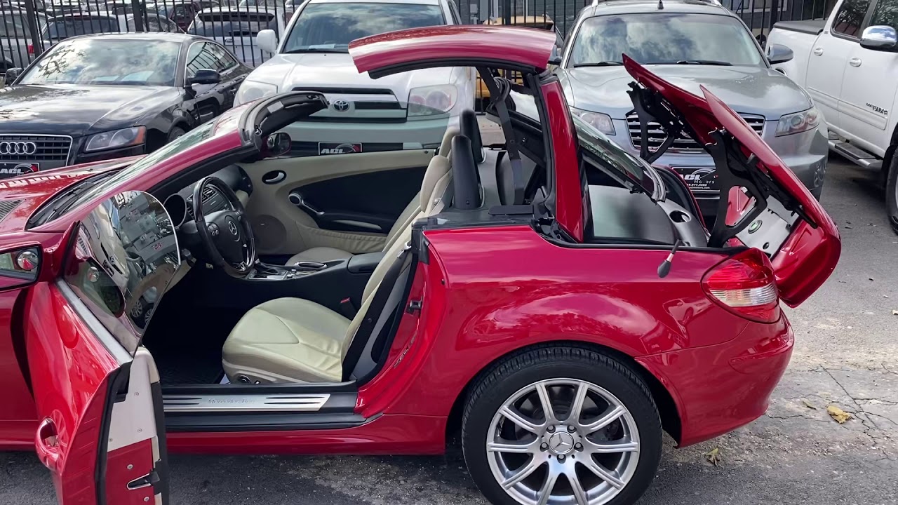 2006 Mercedes SLK convertible top operation open - YouTube