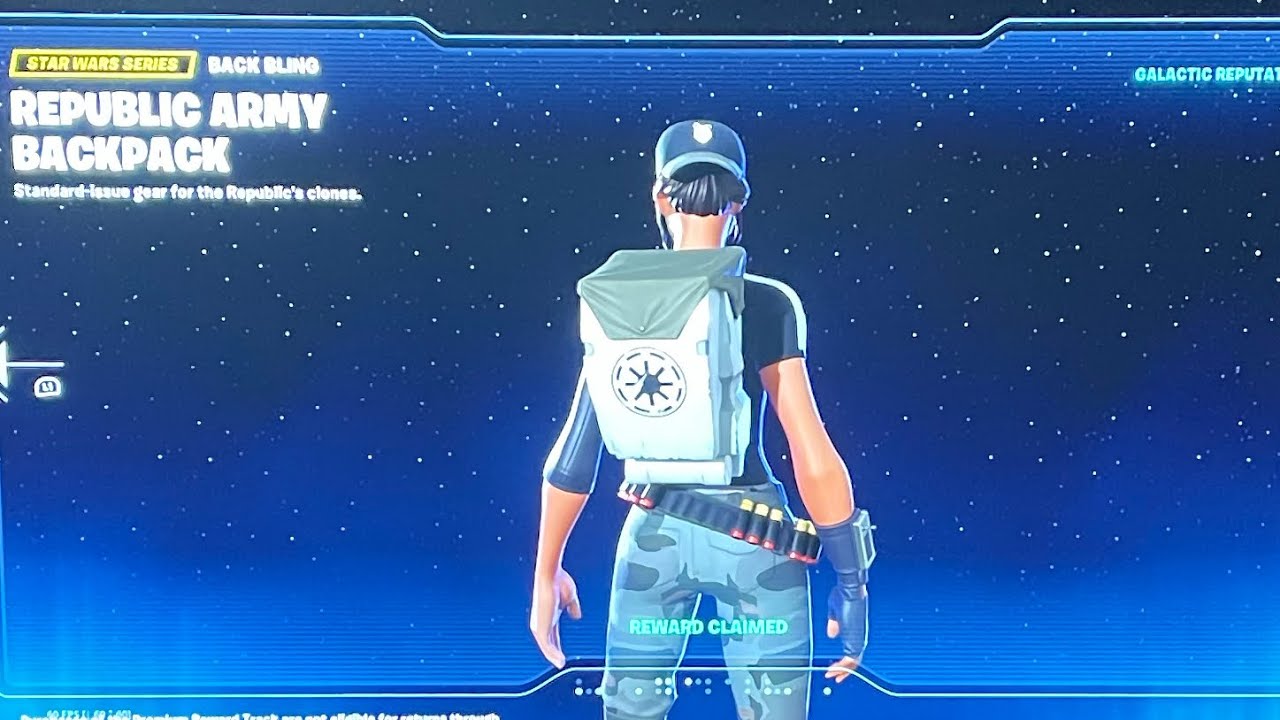 Fortnite gameplay van de gratis Republic Army Backpack Backbling (Star ...