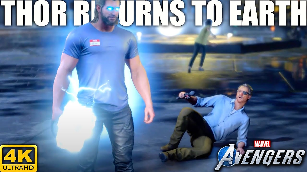 Marvel's Avengers - Thor Returns To Earth Scene (4K 60FPS) - YouTube