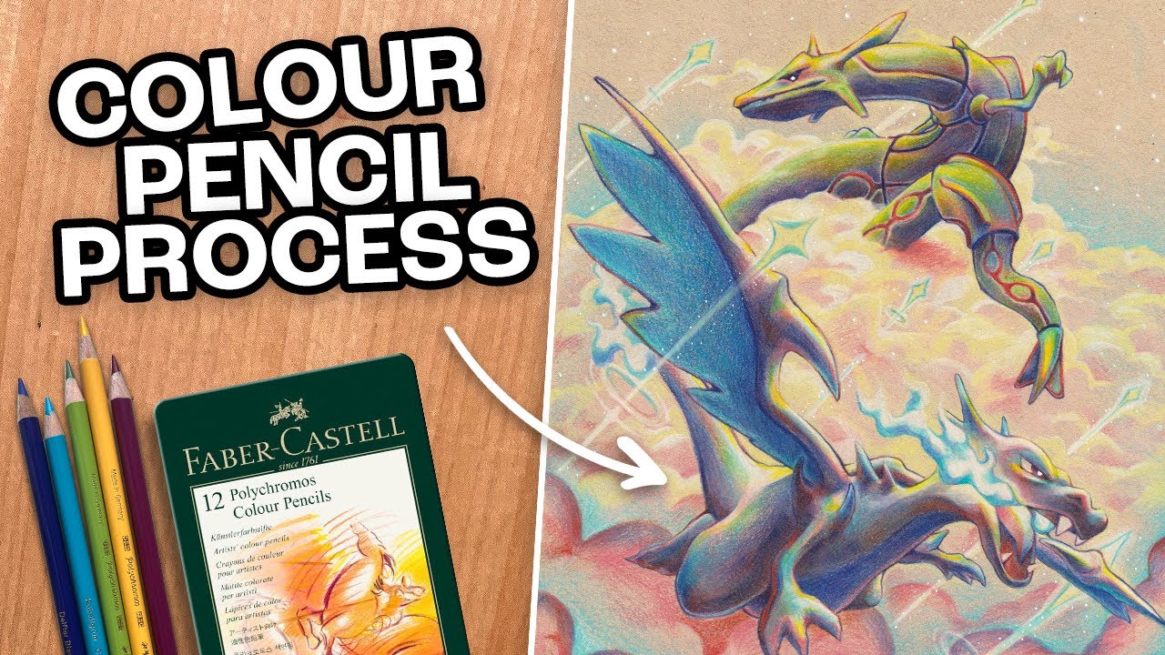 drawing pokemon in my style with color pencils 🎨 polychromos process 🐉 ...