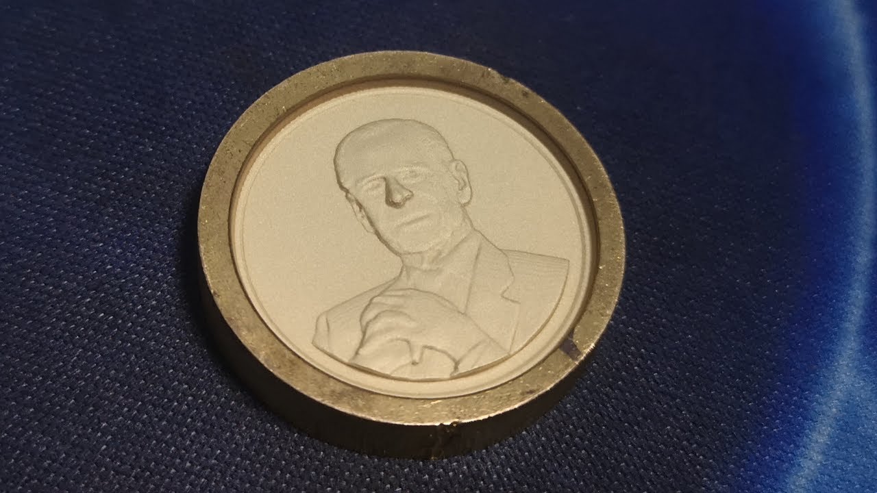 3D fiber laser marking machine metal relief deep engraving on brass ...