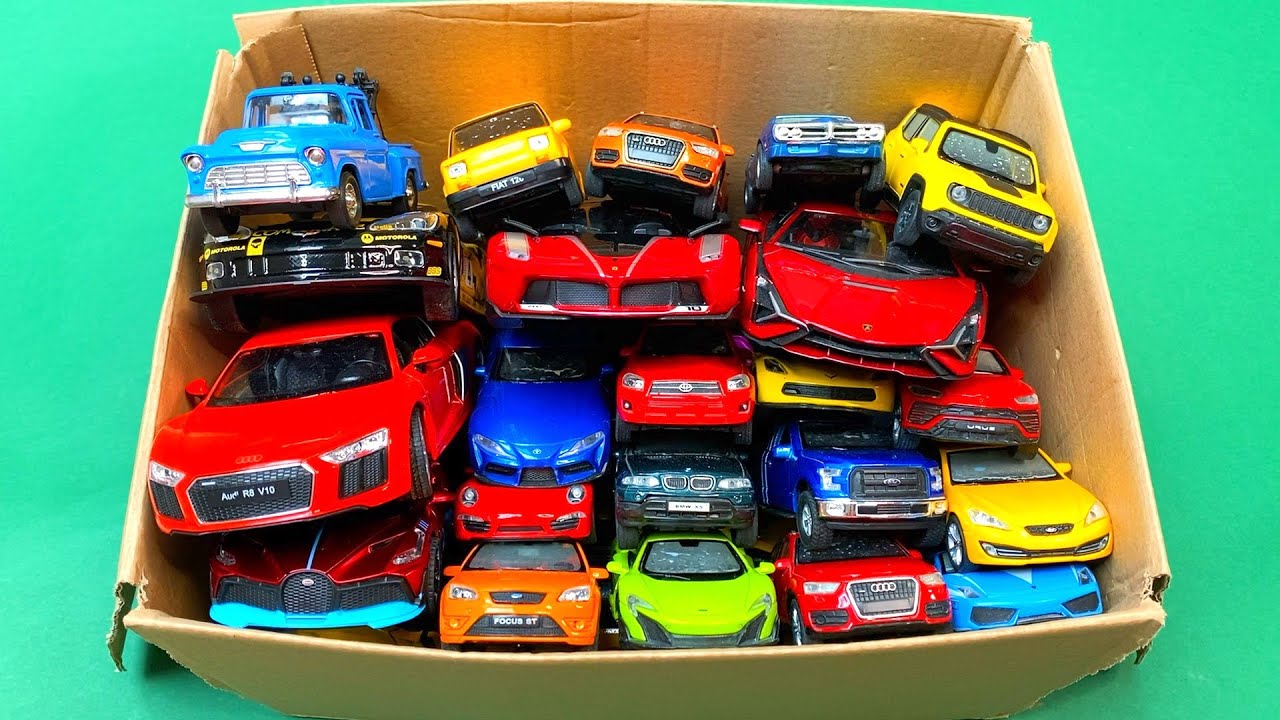Cars in a cardboard Box. Box Full of Model Cars :Mercedes Car ...