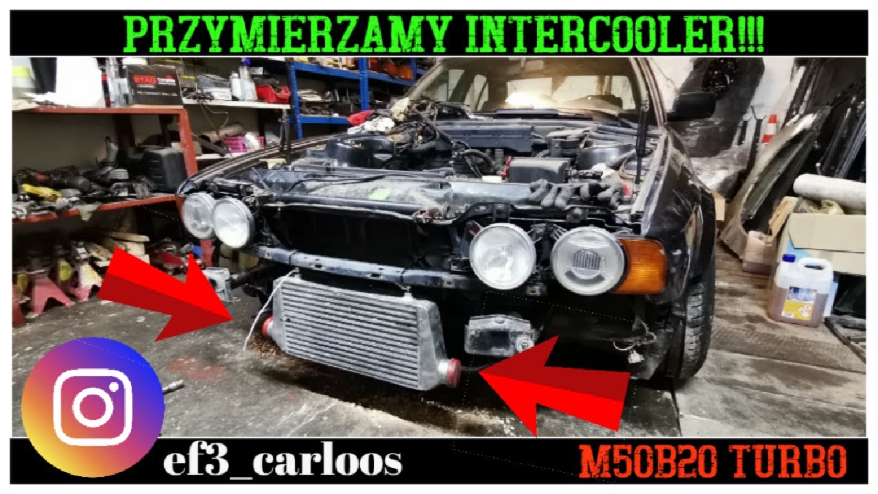 PIERWSZA PRZYMIARKA INTERCOOLERA / JAK ZDEMONTOWAĆ PAS PRZEDNI BMW E34 ...