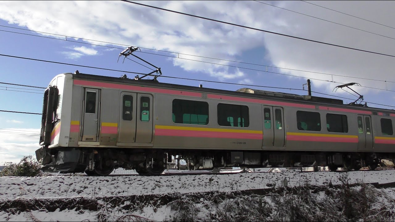 ダブルパンタ起立E129系A29+A6編成【4K】信越本線下り普通435M - YouTube