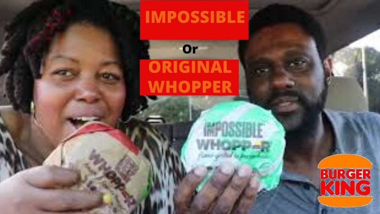Trying Burger King's NEW !!! Impossible Whopper vs Whopper - YouTube