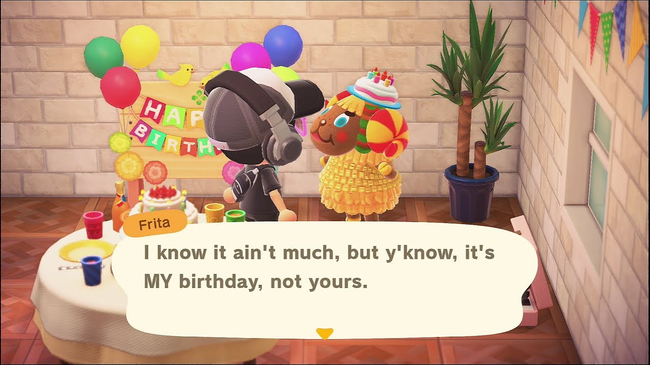 Animal Crossing New Horizon: MY+Frita Birthday Party! - YouTube
