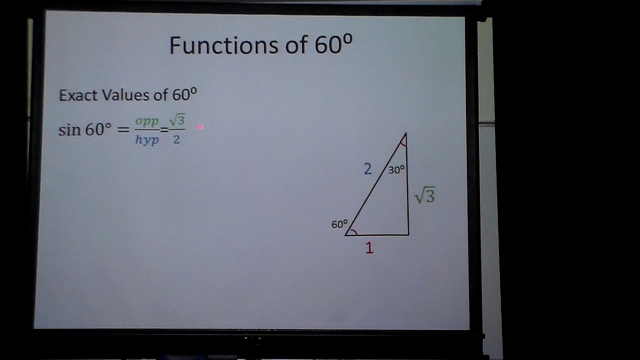 Trig Functions 60 degrees - YouTube