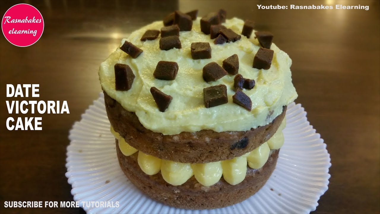 easy homemade Date Victoria cake dessert baking recipe from scratch ...