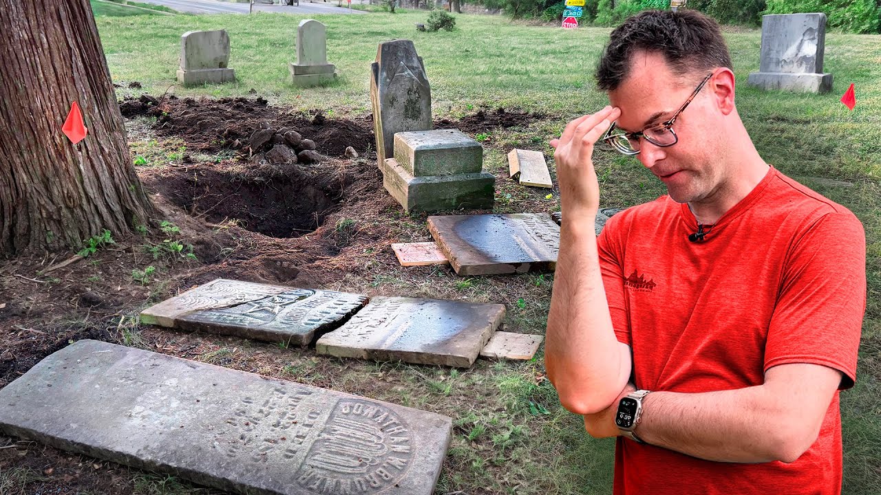 Rescuing Forgotten Gravestones In The Abandoned Cemetery - YouTube