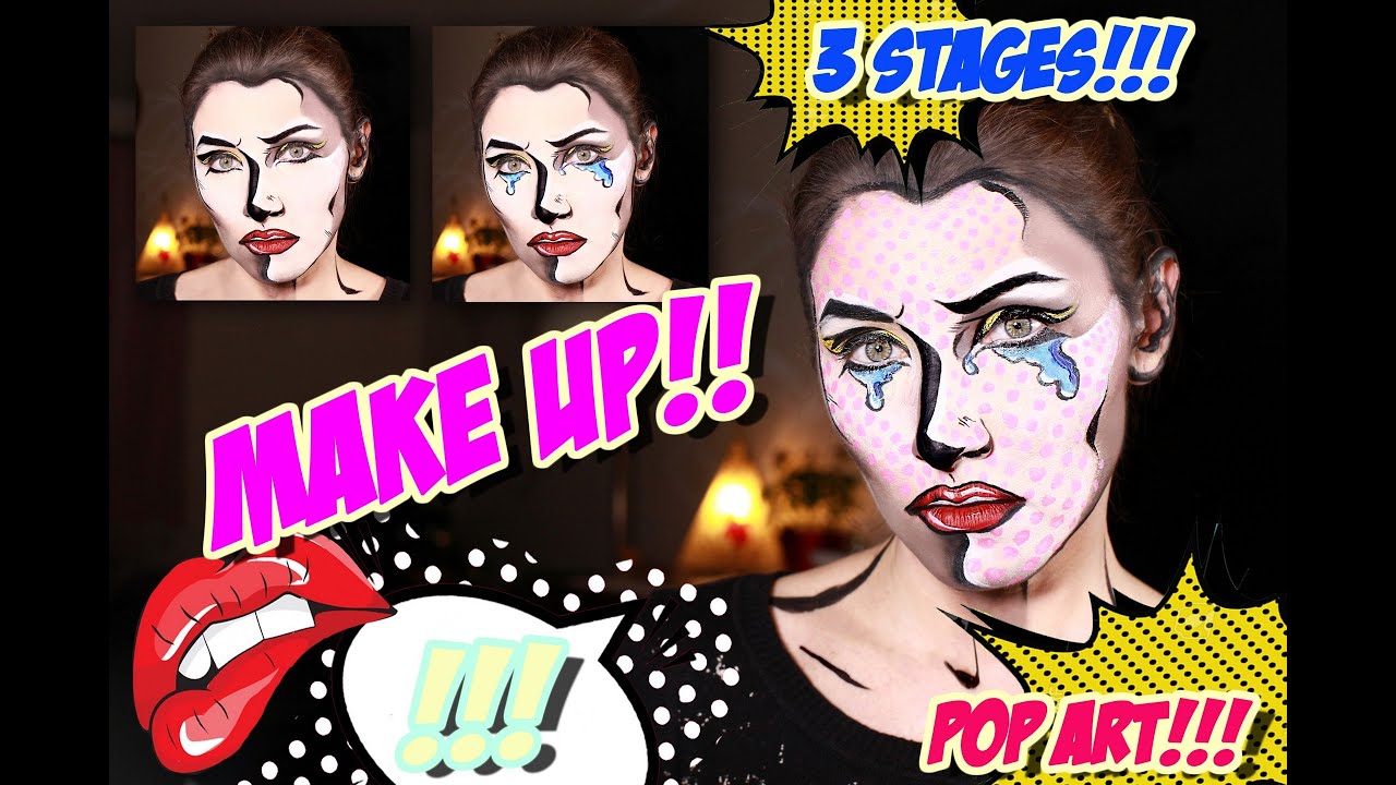 Step by step Pop Art Face makeup/face painting tutorial - YouTube