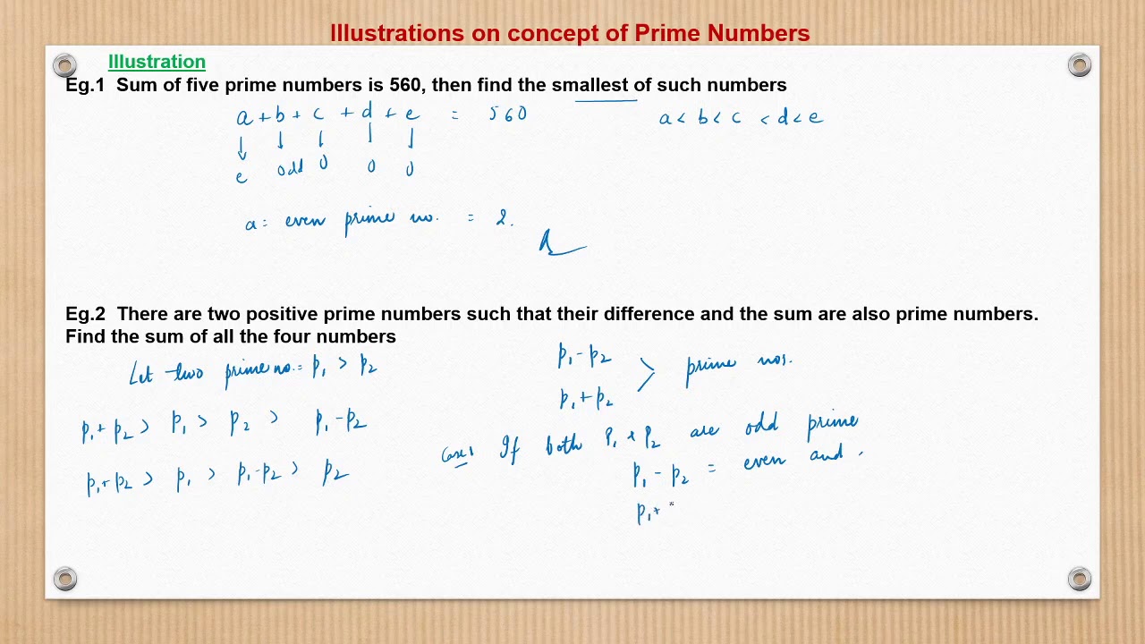 Number System || Illustrations on Prime Number - YouTube
