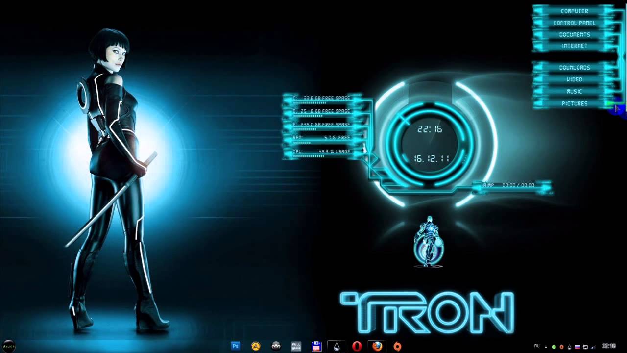 Tron: Legacy Rainmeter - YouTube