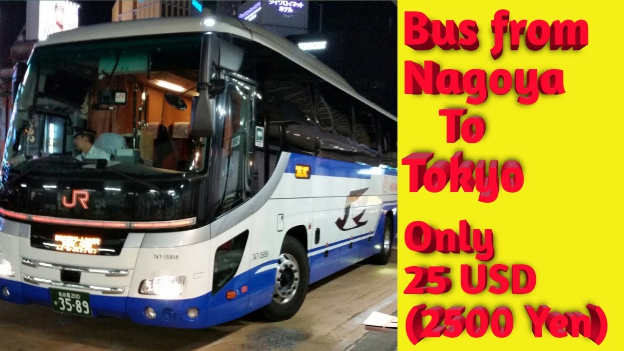 Nagoya to Tokyo JR bus trip through Japan express highway, only 25 USD ...
