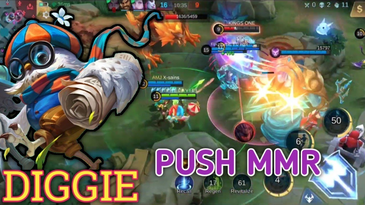(PUSH MMR DIGGIE) GAMEPLAY DIGGIE - BUILD TOP 1GLOBAL DIGGIE - MLBB - YouTube