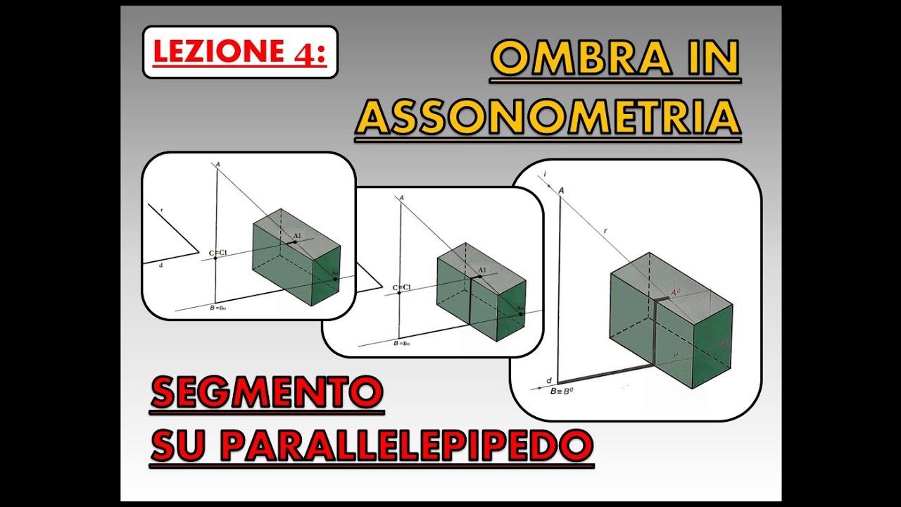 Disegno Tecnico (Lez.146) - Ombra in assonometria di un SEGMENTO su un ...