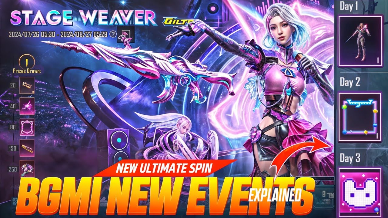 NEW ULTIMATE SPIN STAGE WEAVER | BGMI NEW JEANS ALL EVENTS EXPLAINED ...