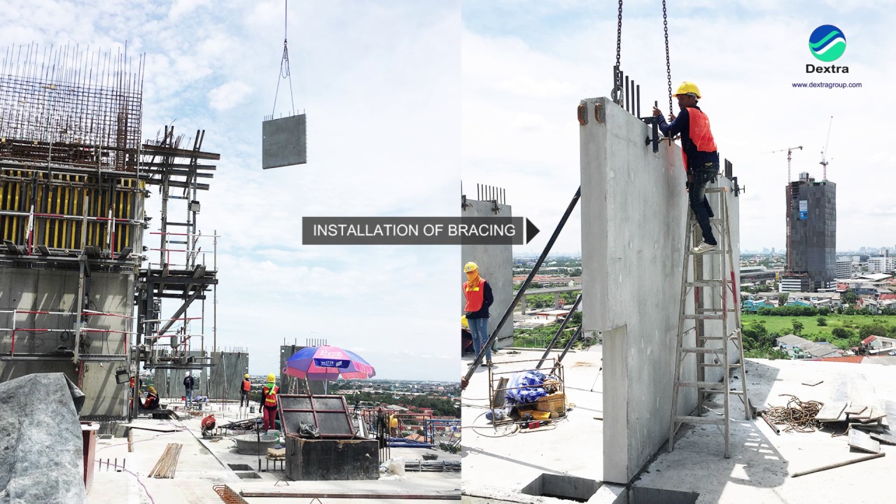 Precast element connection on a residential project using Groutec - YouTube