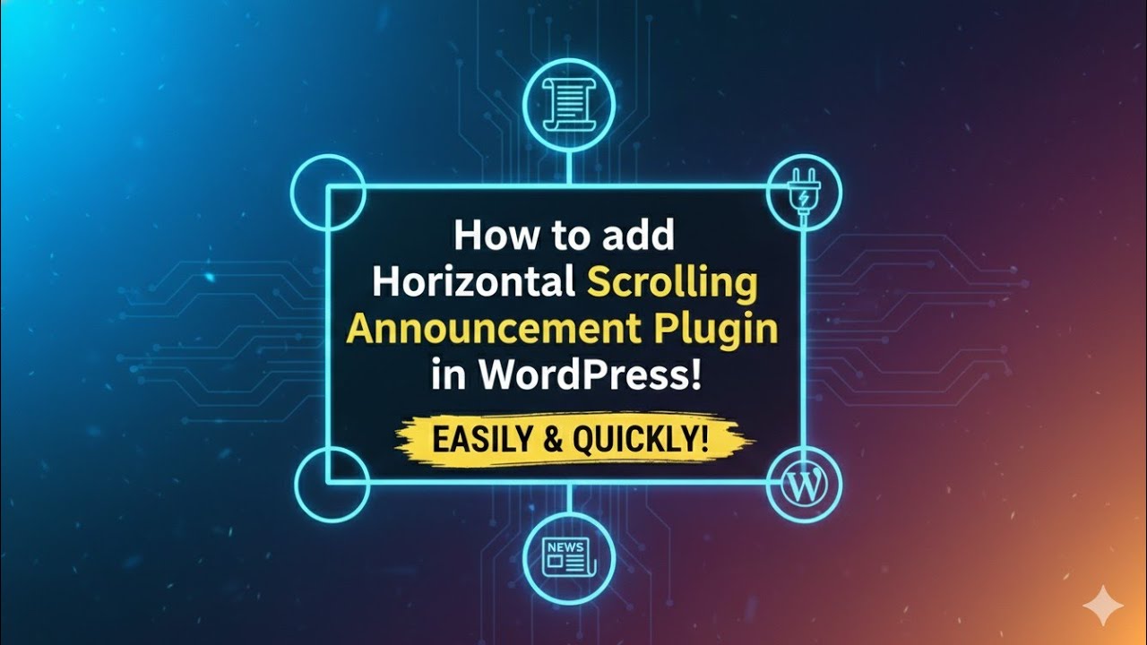 How to add Horizontal Scrolling Announcement Plugin in WordPress ! - YouTube