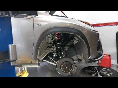 Lexus NX300 getting lowered on RSR Coilovers - YouTube