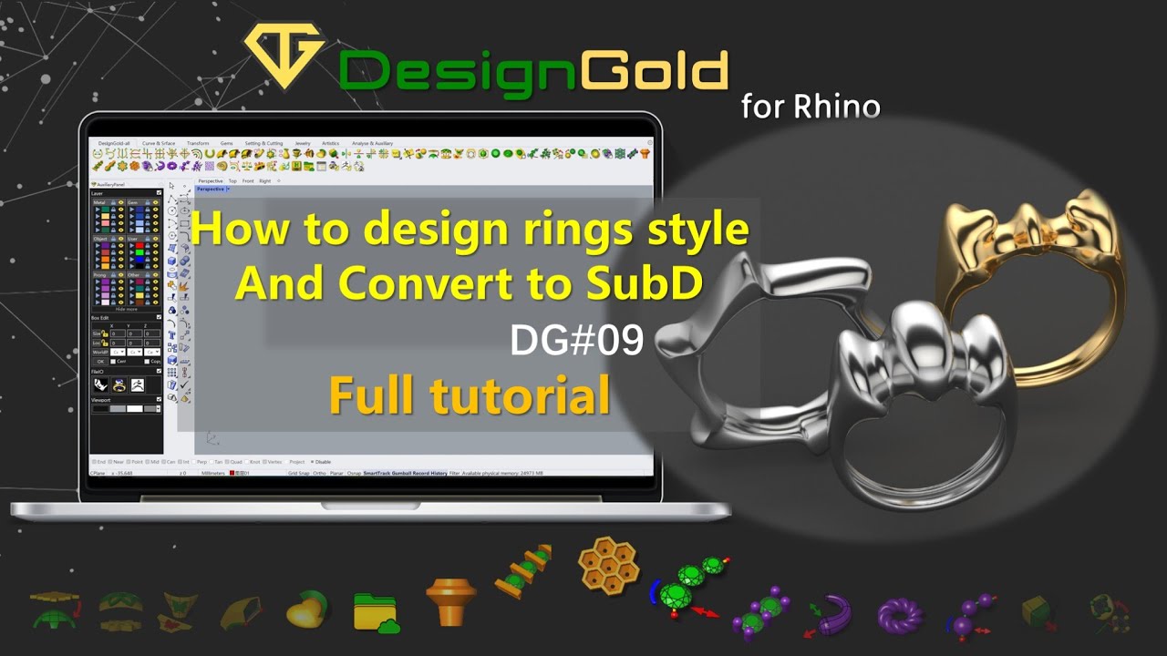 How to design rings styleAnd Convert to SubD | Designgold | Matrix 9 ...