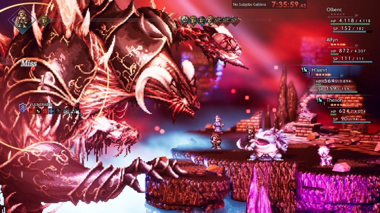 Octopath Traveler No Subjobs Galdera Speedrun 7h37m33s (+Golden Axe ...