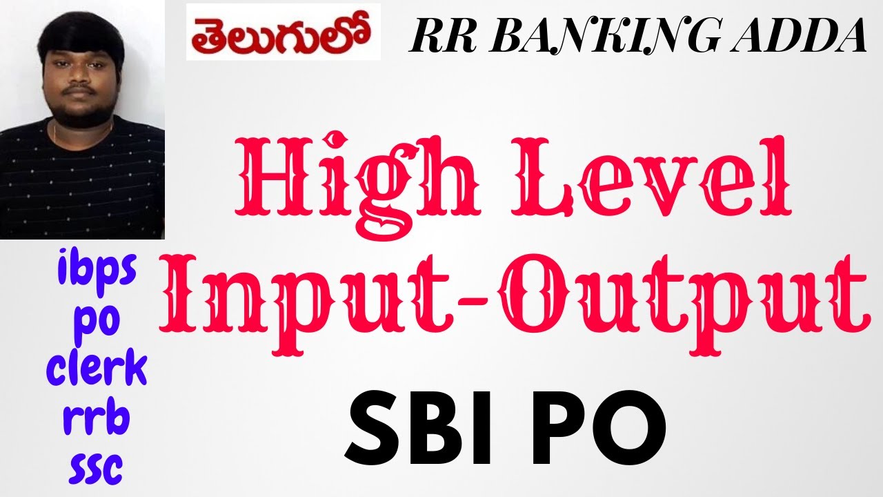 High Level Input-Output || REASONING || RR BANKING ADDA - YouTube