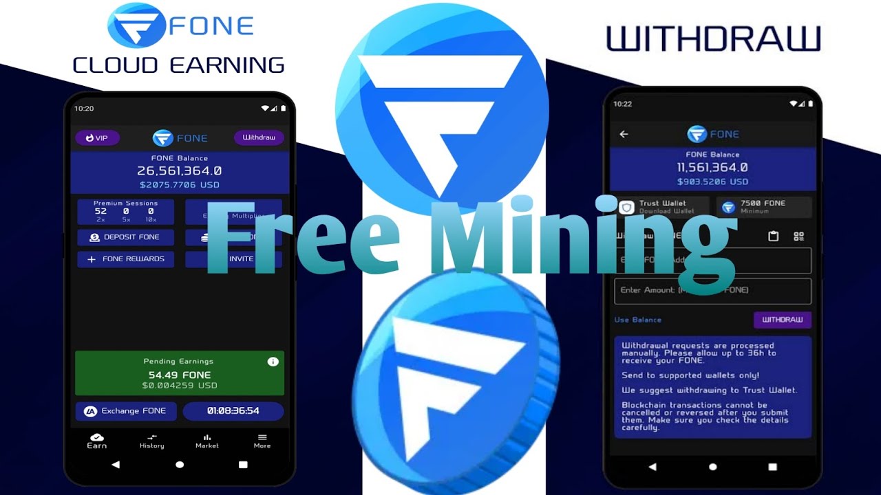 Free Crypto Coin Mining! Fone Network - YouTube