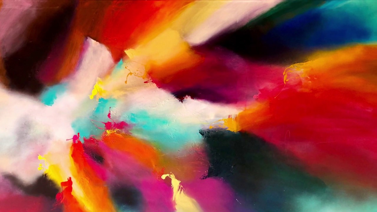 Very large commissioned abstract painting - YouTube