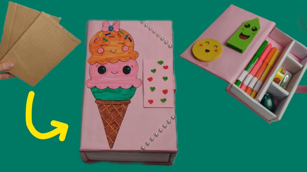 making simple paper pencil case / DIY pencil case with paper . - YouTube