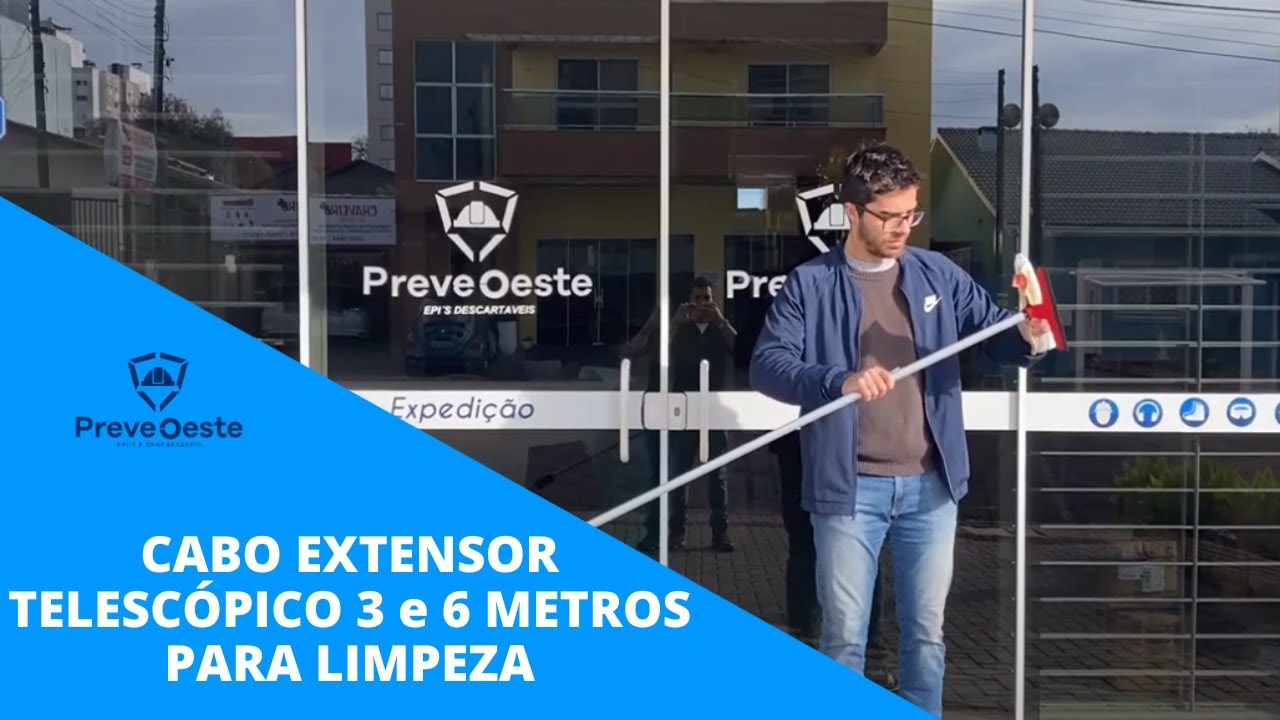 Cabo Extensor 3 Metros e 6 Metros Telescópico para Limpeza e pintura ...