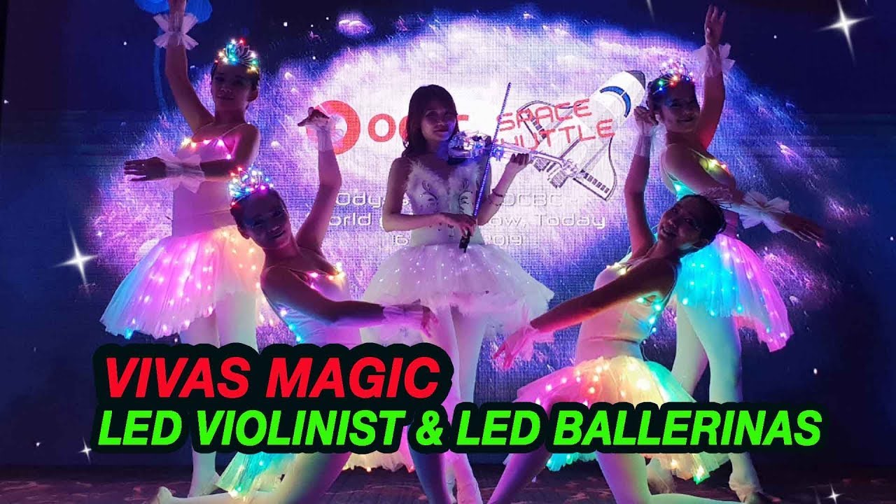 LED Bubble Violinist + LED JellyFish ballerinas By VIVAS MAGIC - YouTube