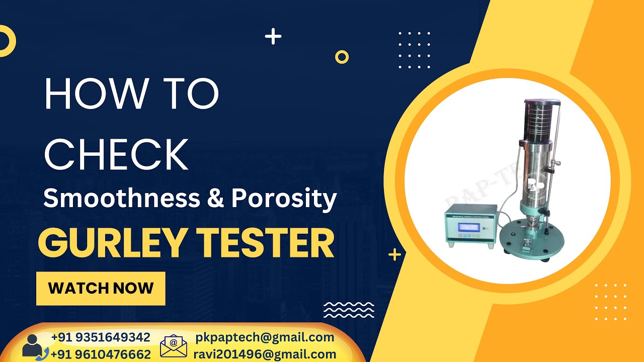 SMOOTHNESS & POROSITY TESTER || GURLEY TESTER || PAPER TESTING ...