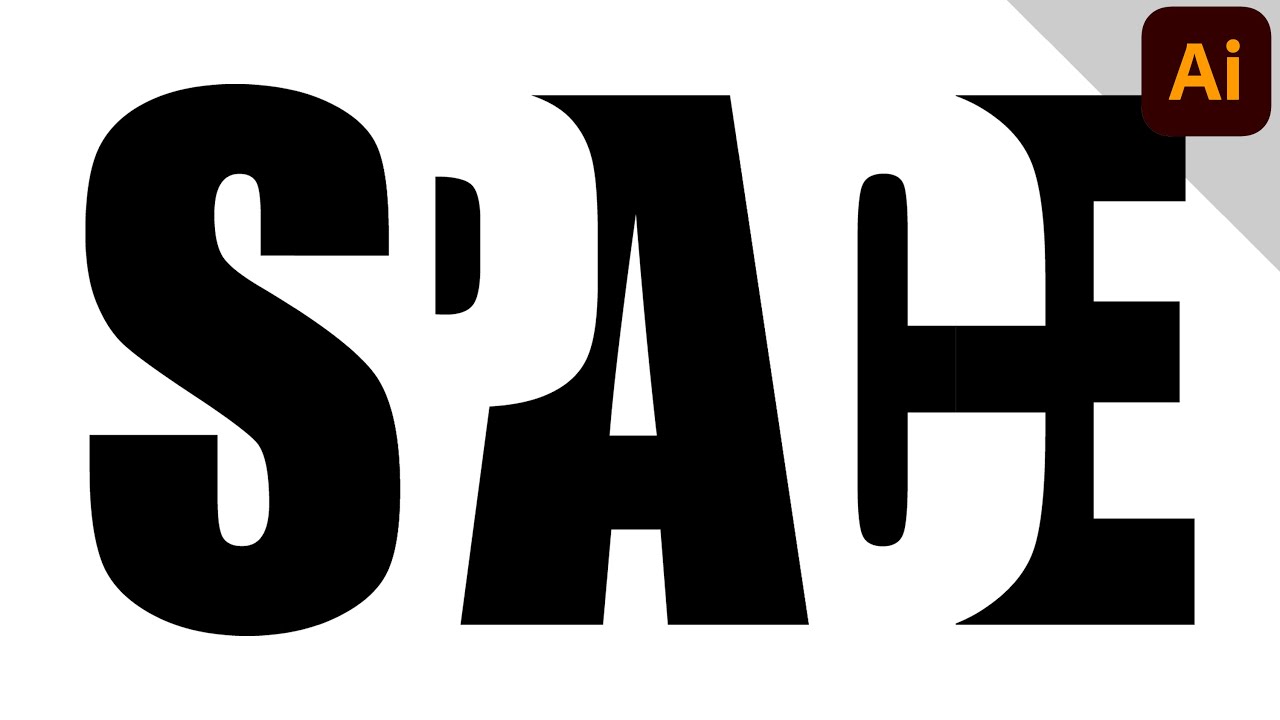 Negative Space Text Effect (Shape Builder) | ILLUSTRATOR TUTORIAL - YouTube