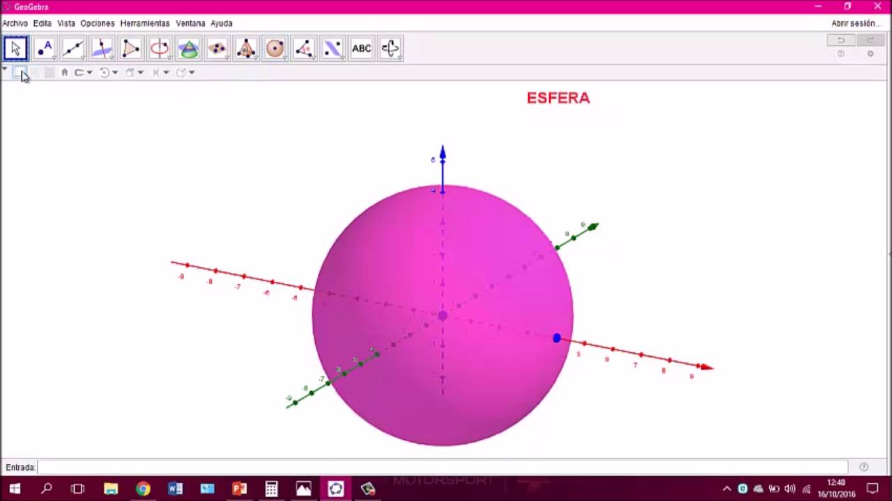 esfera con geogebra profesor lara - YouTube