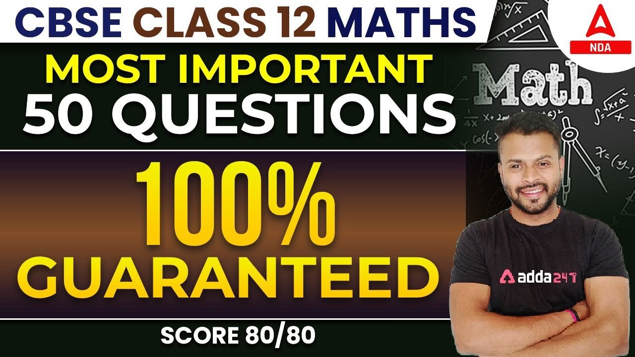 Most Important Questions Of Class 12 Maths For CBSE Board Exam 2023 ...