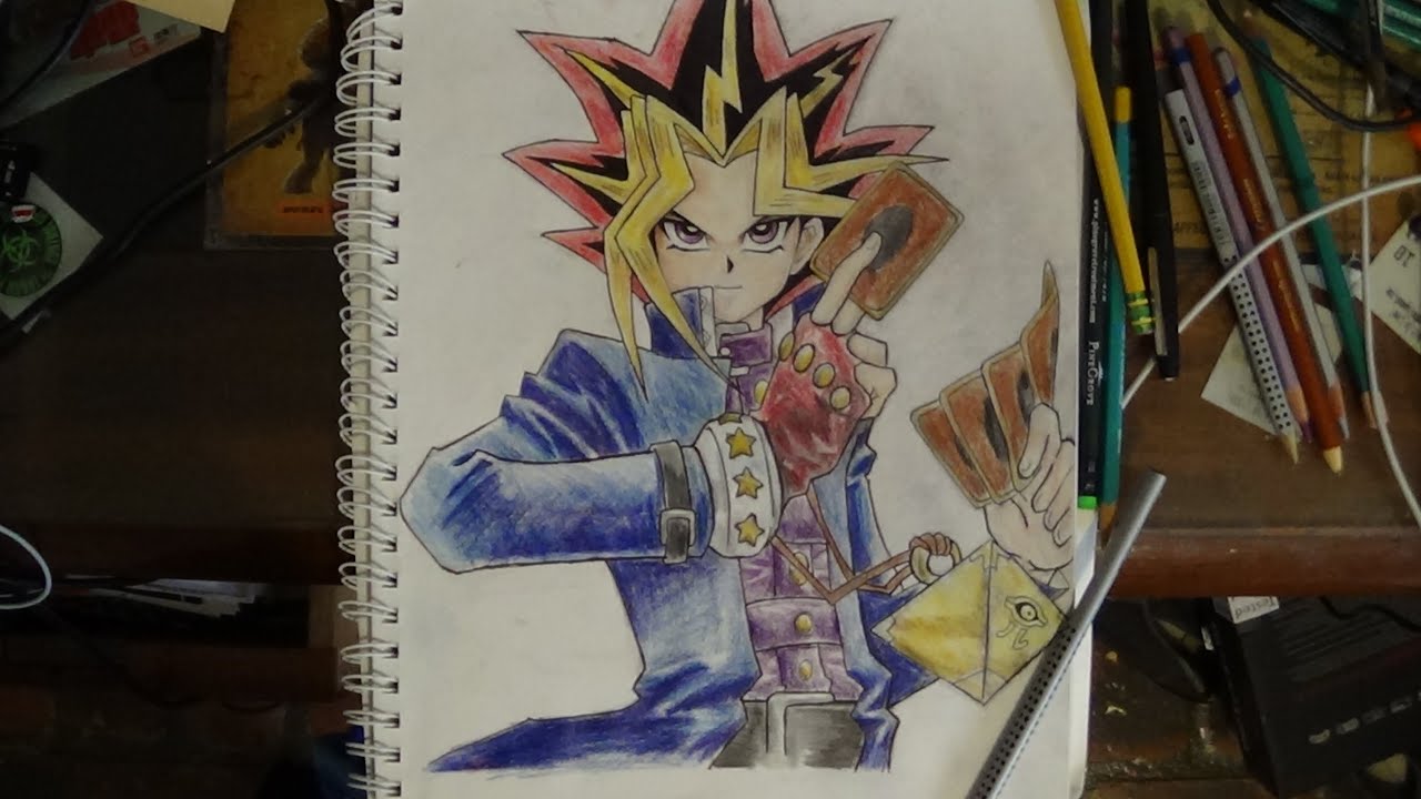 My Pencil & Ink Drawing: Yami Yugi: "Yu-Gi-Oh!" - YouTube