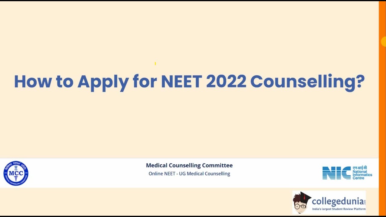 How to Apply for NEET Counselling 2022 | NEET 2022 | Application ...