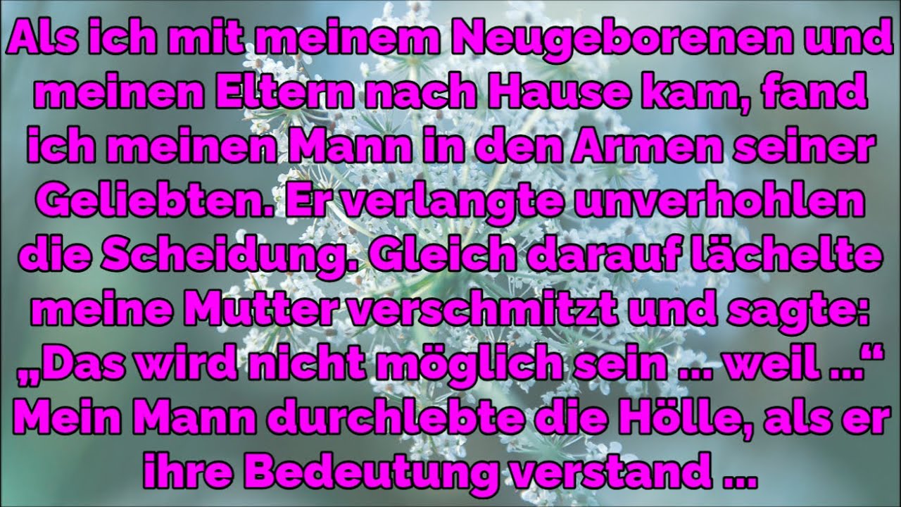Als ich mit meinem Neugeborenen und meinen Eltern nach Hause kam, fand ...