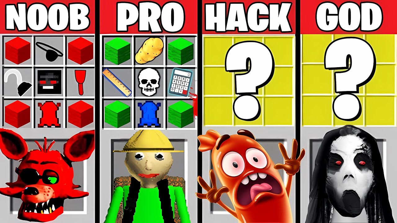 Minecraft Battle Noob vs PRO vs HACKER vs GOD SUPER GAME CRAFTING ...